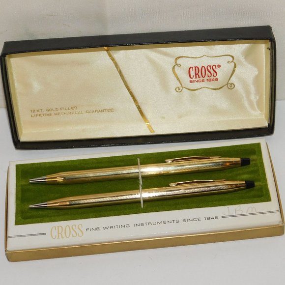 Cross | Office | Cross Pen Pencil Box Set Vintage 2 Kt Gold Filled ...